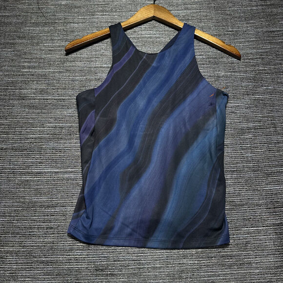 Athleta | Tops | Athleta Tank Top Womens S Blue Lightning Printed Gym ...